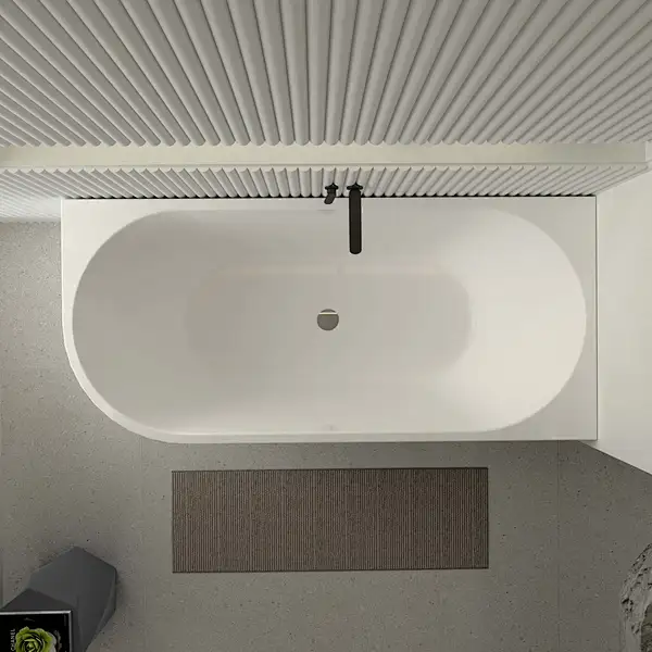 Fournisseur de baignoire dos au mur en acrylique blanc | Bain TONA